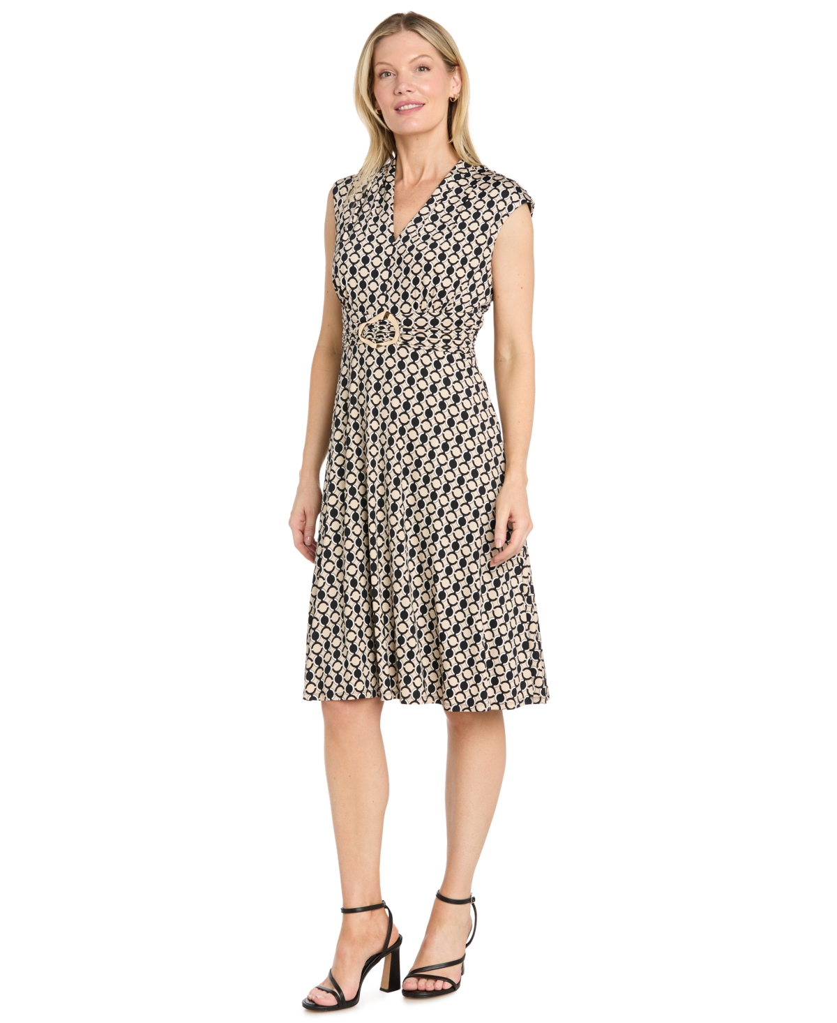 Click here for R & M Richards Petite A-Line Sleeveless V-Neck Dre... prices