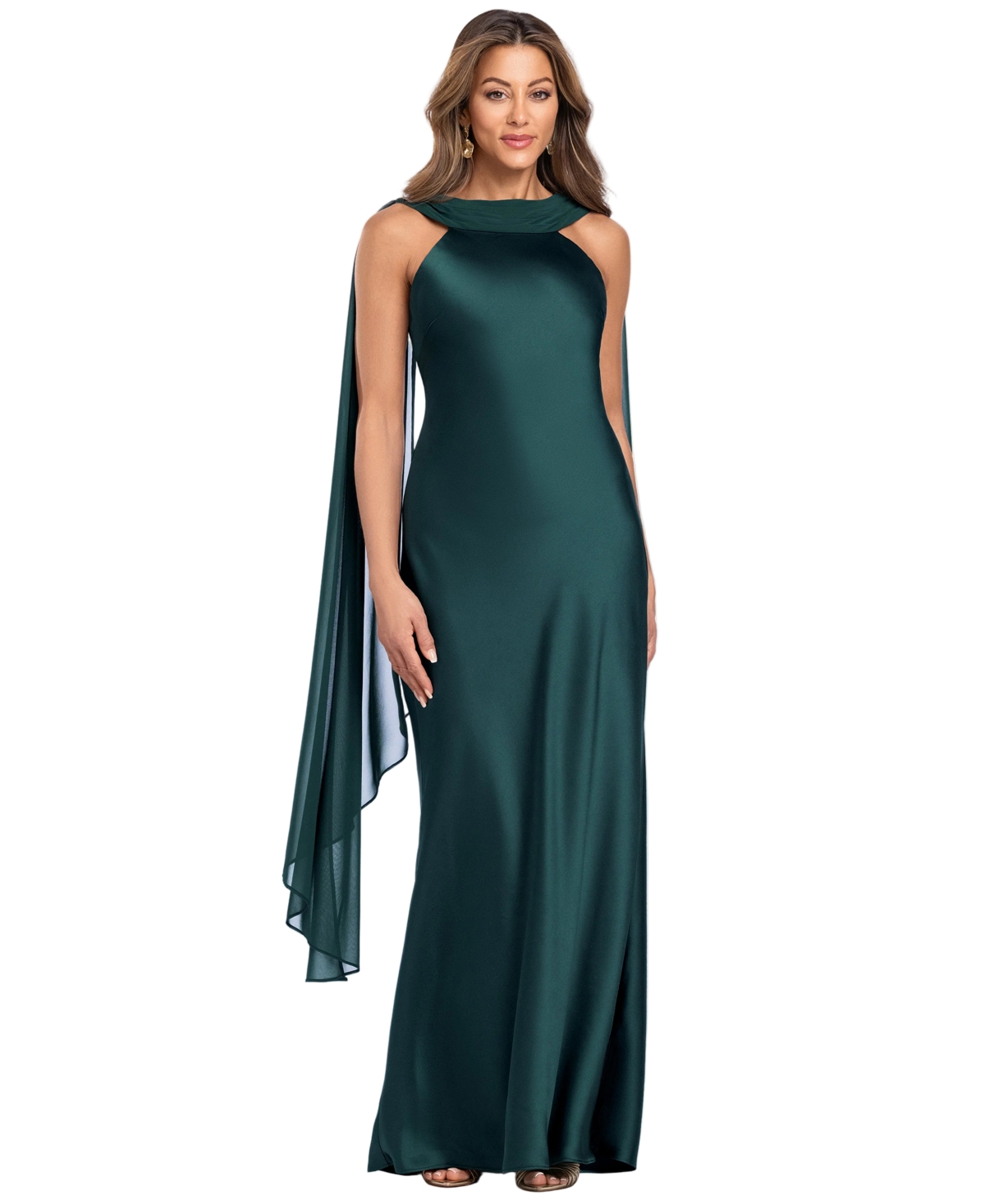 Click here for Xscape Womens Halter Satin Gown - Hunter prices