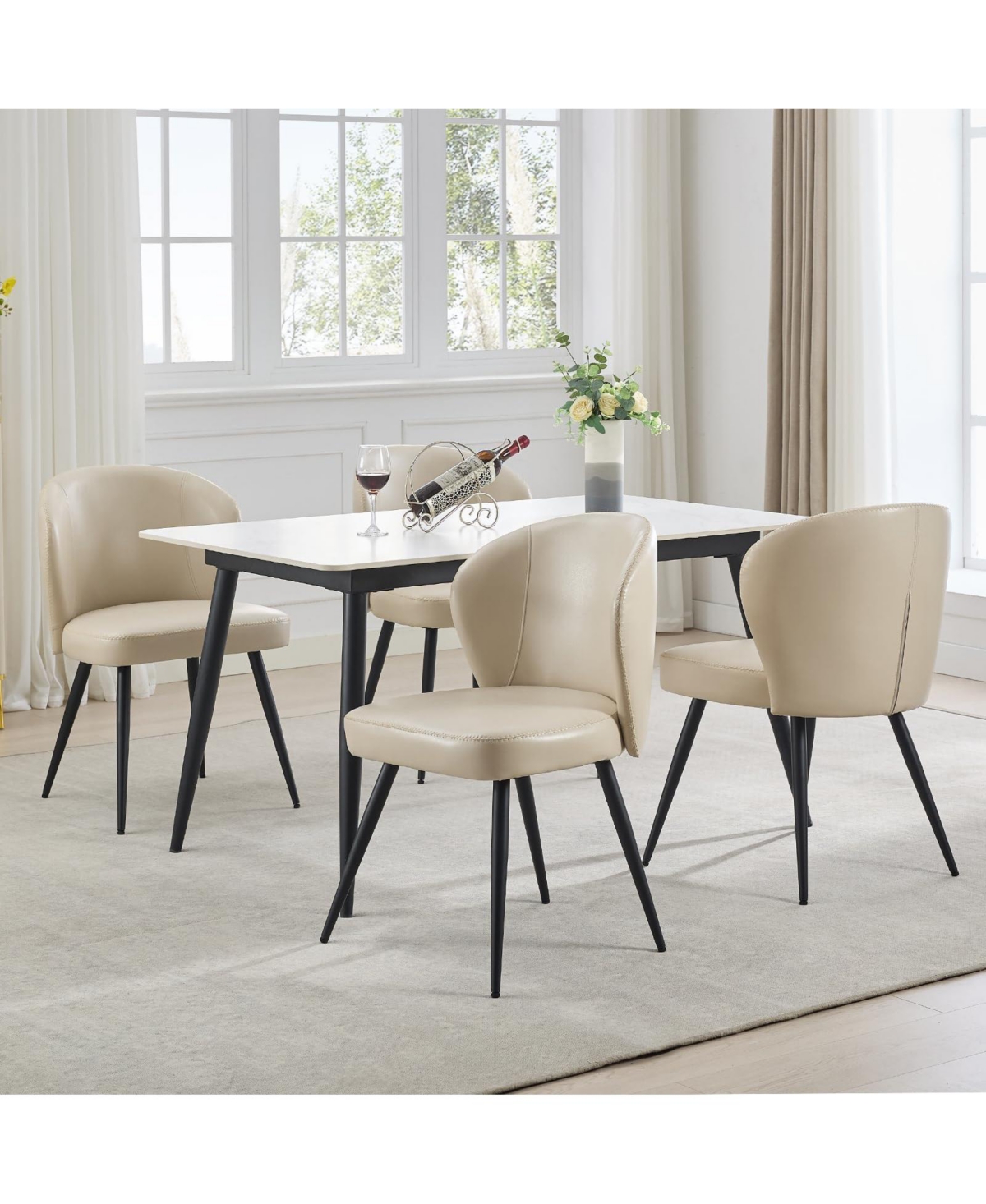 Click here for homfan Set of 4 Modern Dining Chairs Pu Leather Up... prices