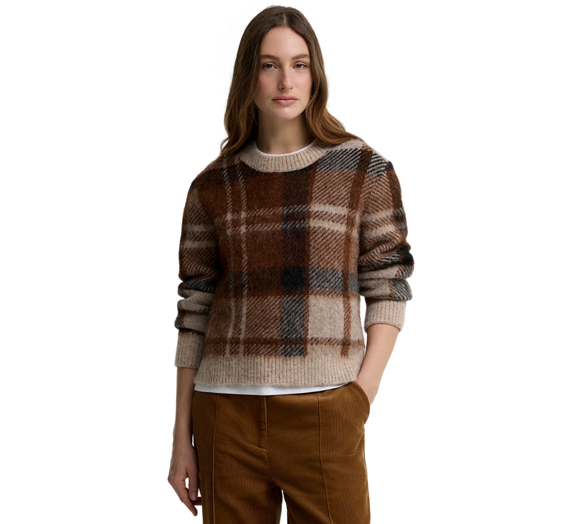 Click here for Barbour Womens Glendyn Tartan Alpaca-Blend Crewnec... prices