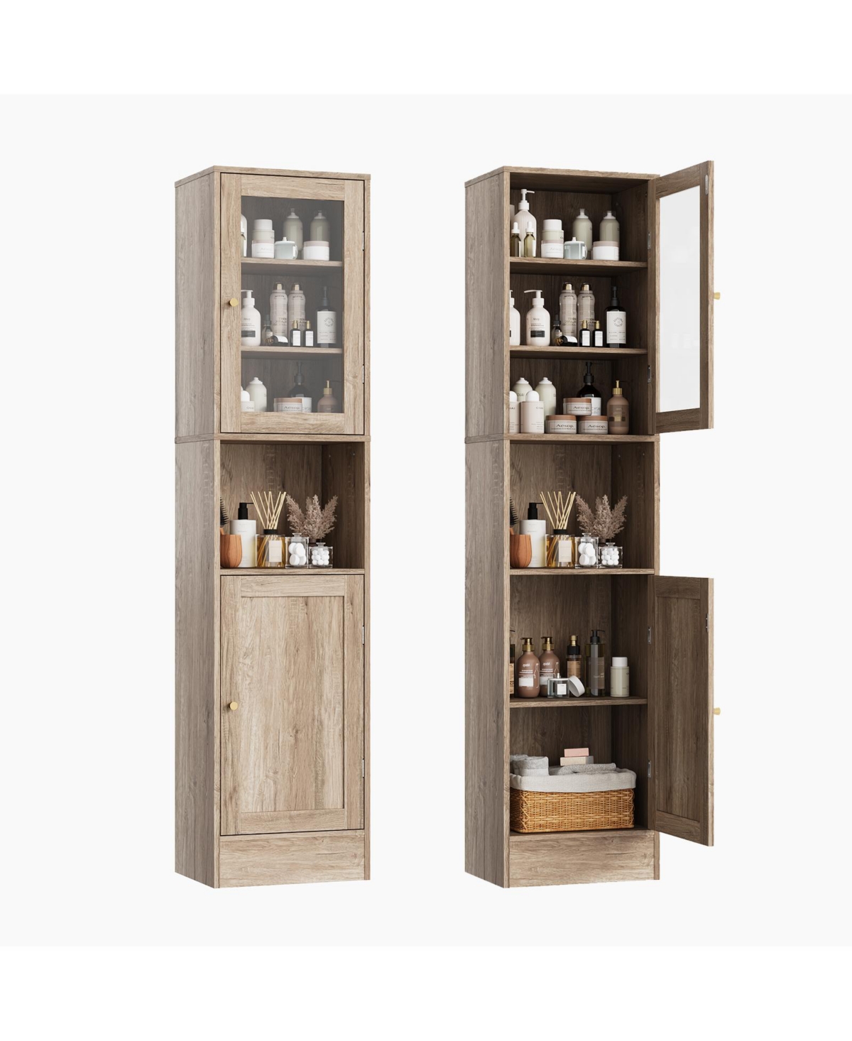 Click here for gaomon 67 Tall Bathroom Storage Cabinet  Slim Glas... prices