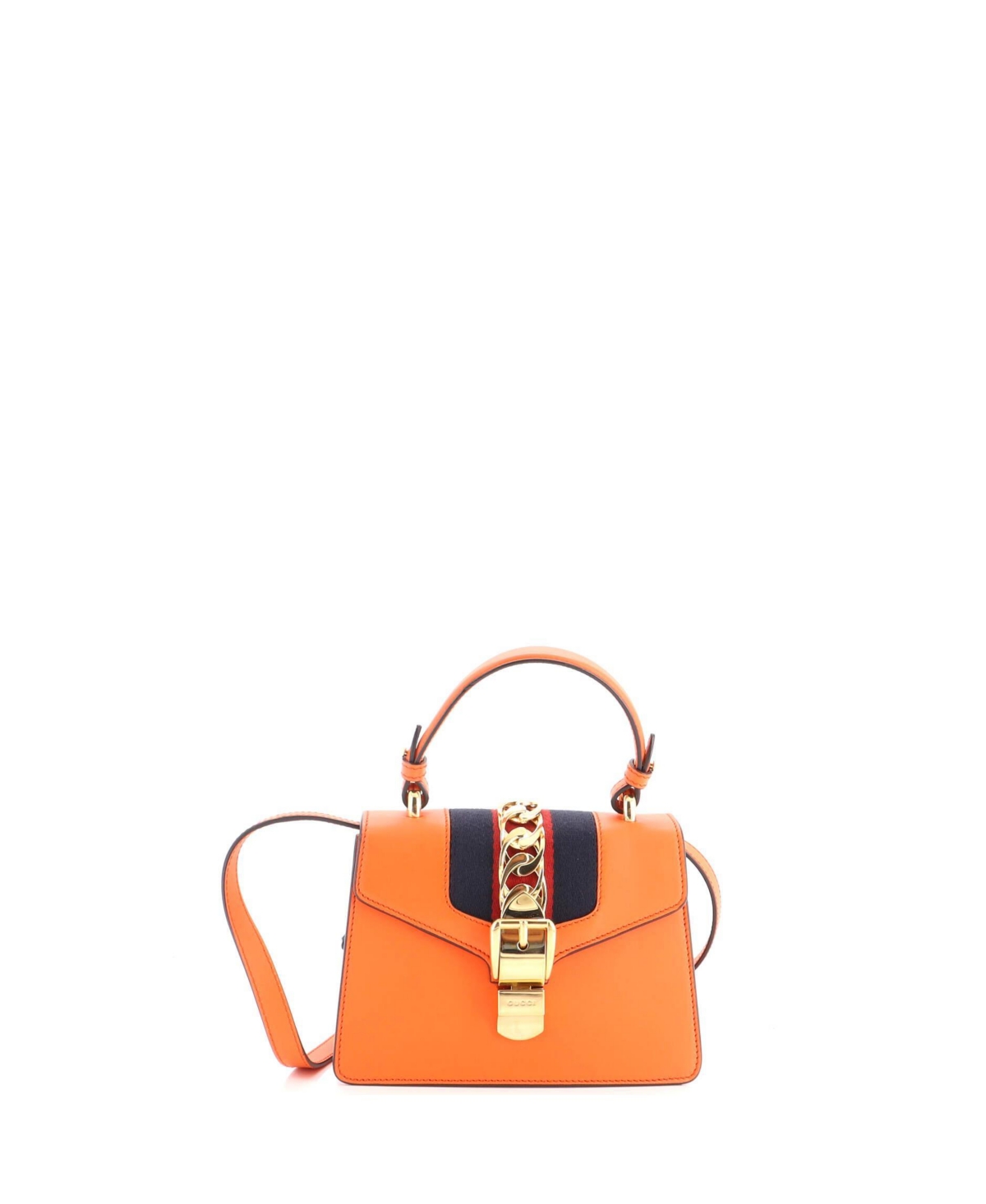 Click here for Pre-Owned Gucci Mini Sylvie Top Handle Bag Leather... prices