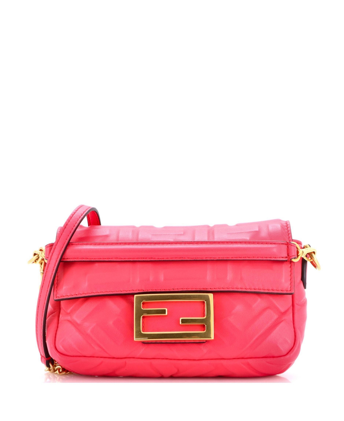 Click here for Pre-Owned Fendi Mini Baguette Nm Bag Zucca Embosse... prices