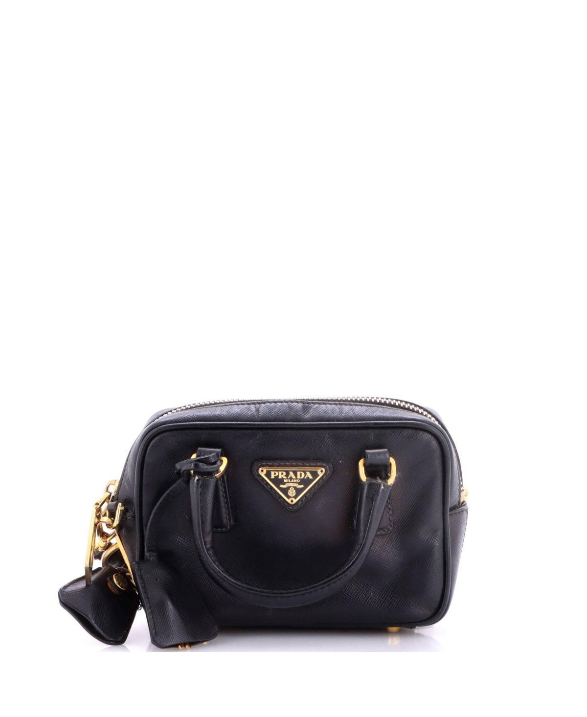 Click here for Pre-Owned Prada Mini Bauletto Bag Saffiano Leather... prices