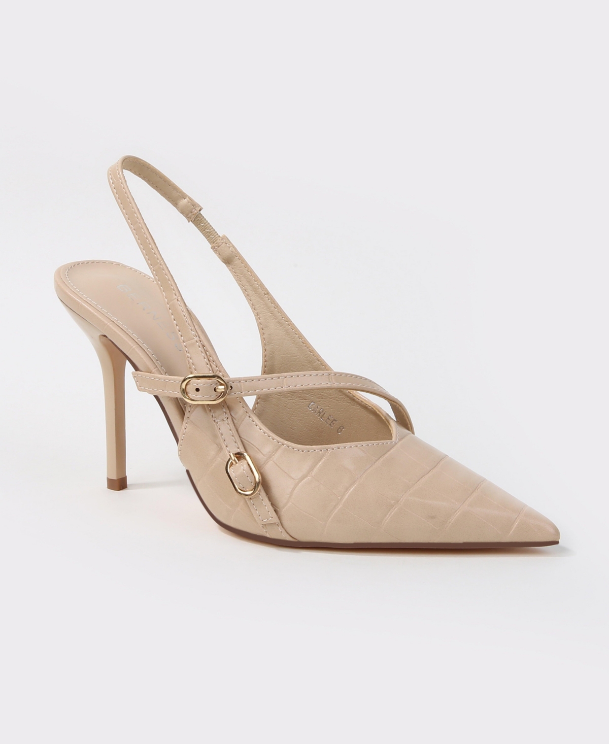 Click here for Carlee Croc Embossed Pointed Toe Slingback Stilett... prices