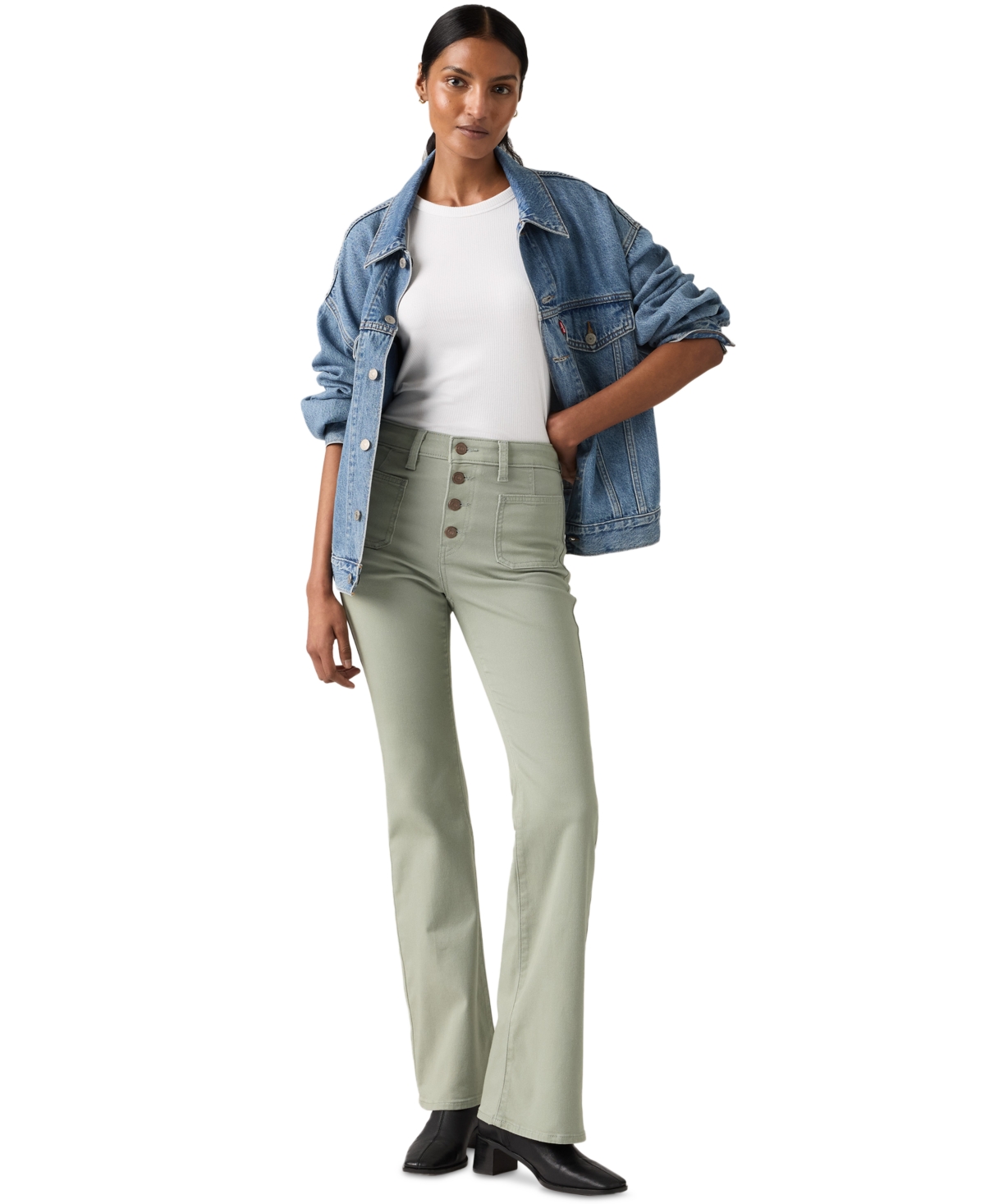 Click here for Levis Womens 726 Patch Pocket High Rise Slim Fit F... prices