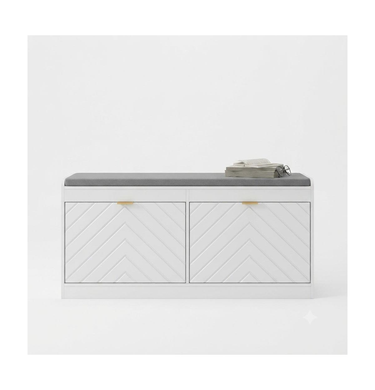 Click here for Slickblue Storage Bench with Cushioned Linen-Feel... prices