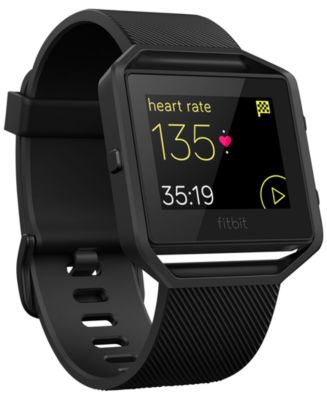 Fitbit Blaze Black Elastomer Band Fitness Watch 40mm - Macy's