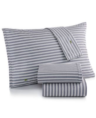 Lacoste Home Printed Cotton Percale Sheet Set, Twin - Macy's