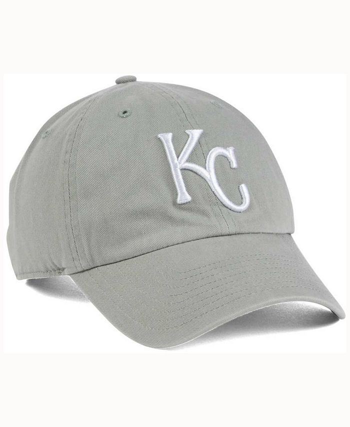 '47 Brand Kansas City Royals Gray White CLEAN UP Cap - Macy's