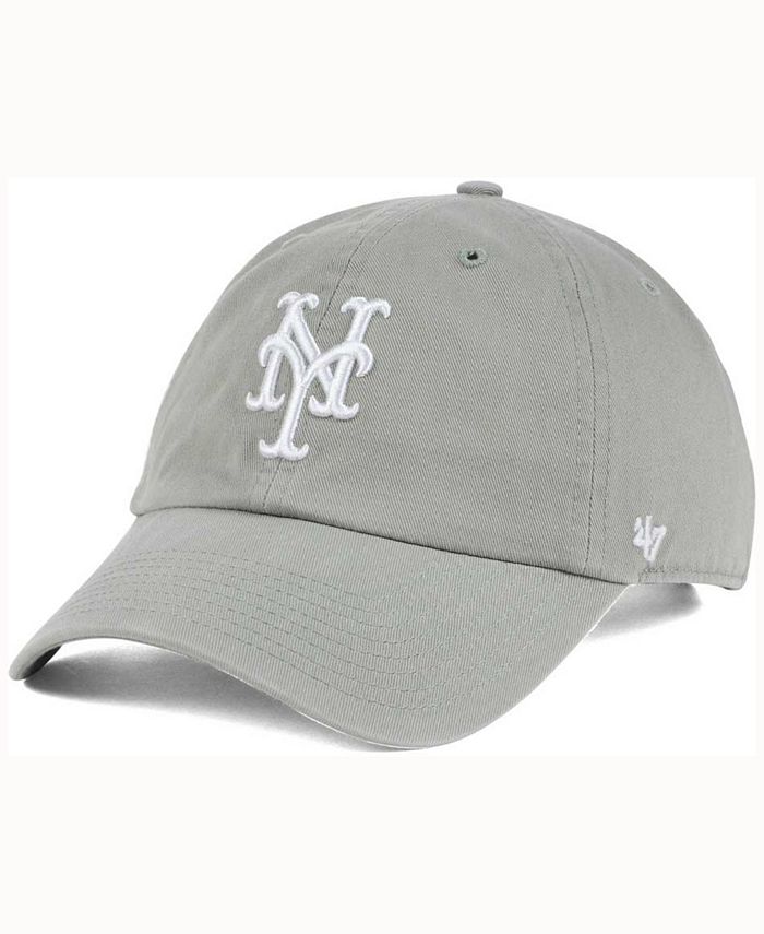 '47 Brand New York Mets Gray White CLEAN UP Cap - Macy's