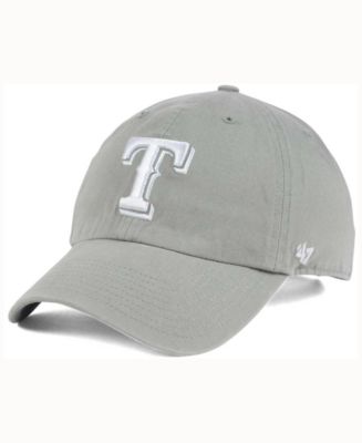 '47 Brand Texas Rangers Gray White CLEAN UP Cap - Macy's