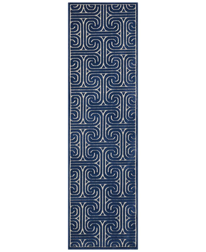 Kelly Ripa Home CLOSEOUT! Interlock KRH20 Ivory/Navy 2'3'' x 8' Runner ...