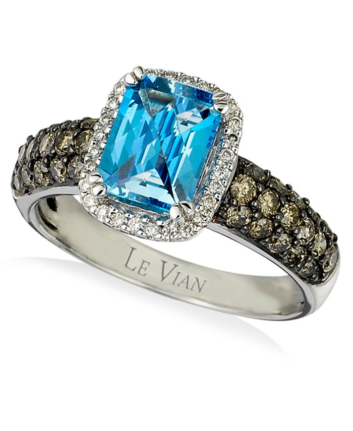 Le Vian Chocolatier® Signity Blue Topaz™ (1-1/5 ct. t.w.) and Diamond ...