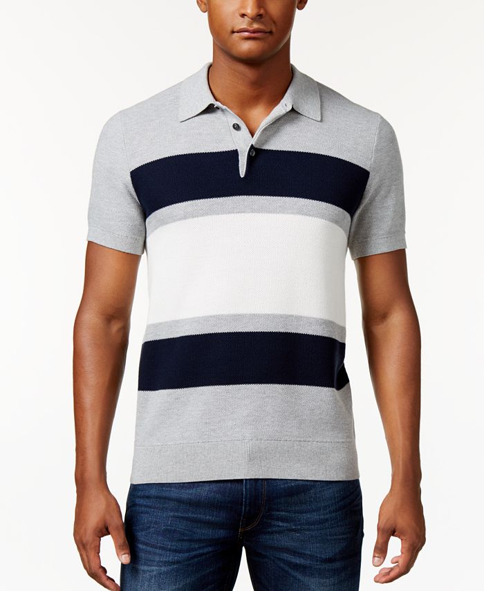 Michael Kors Men's Striped Colorblocked Polo - Macy's