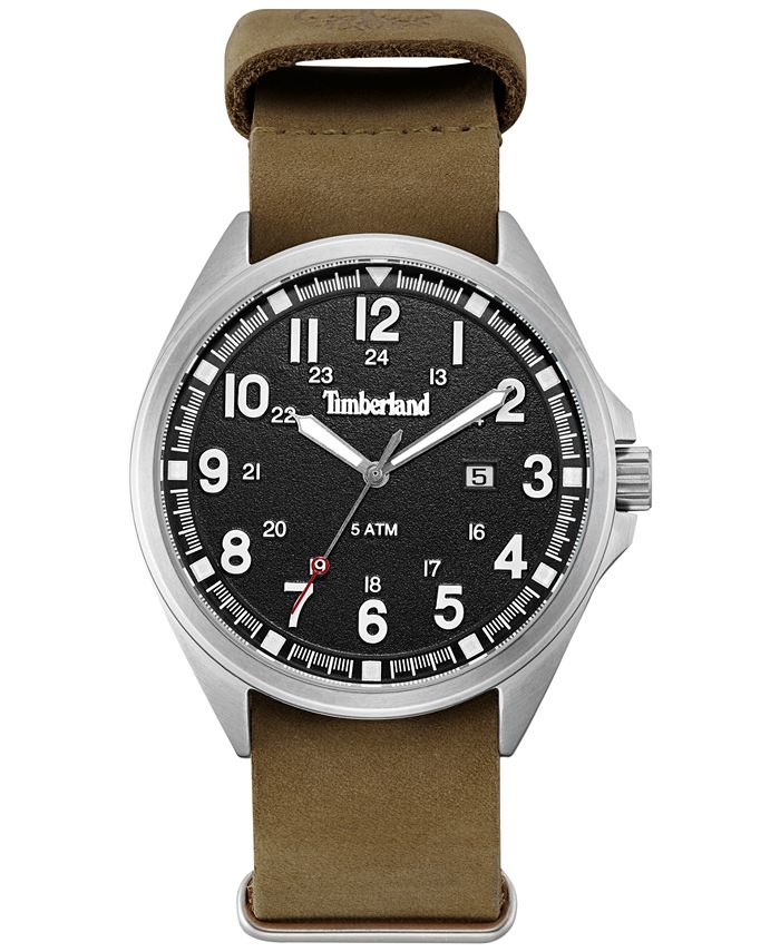 Timberland Men's Raynham Brown Leather Strap Watch 44x48mm ...