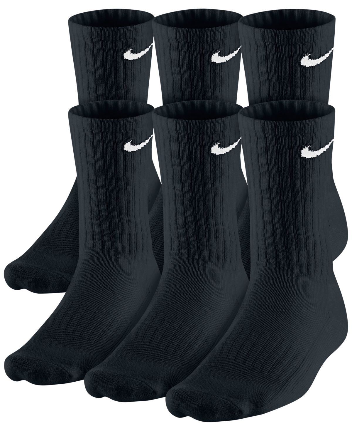 Click here for Nike Mens Cotton Crew Socks 6-Pack - Black prices