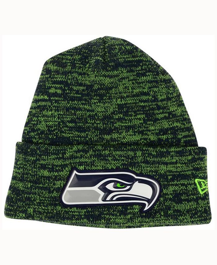 New Era Seattle Seahawks Beveled Team Knit Hat - Macy's