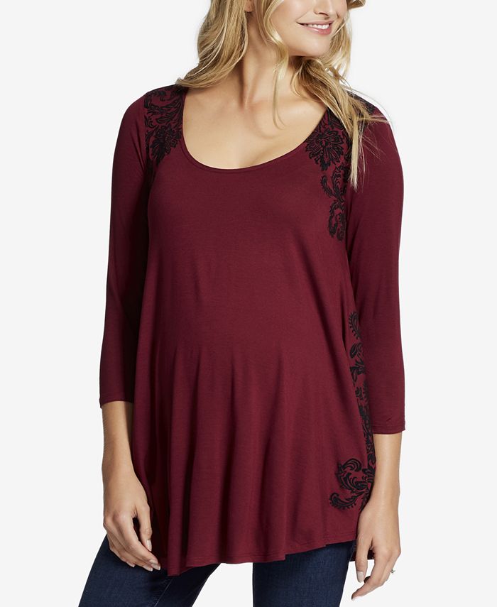 Jessica Simpson Maternity Printed Top - Macy's
