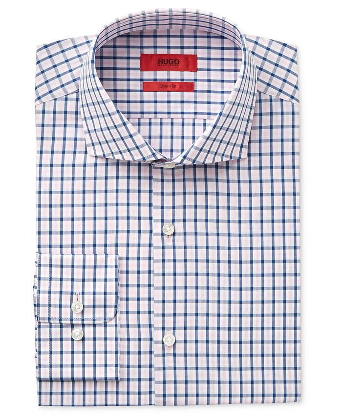 Hugo Boss HUGO Men's Fitted Check Dress Shirt - Macy's