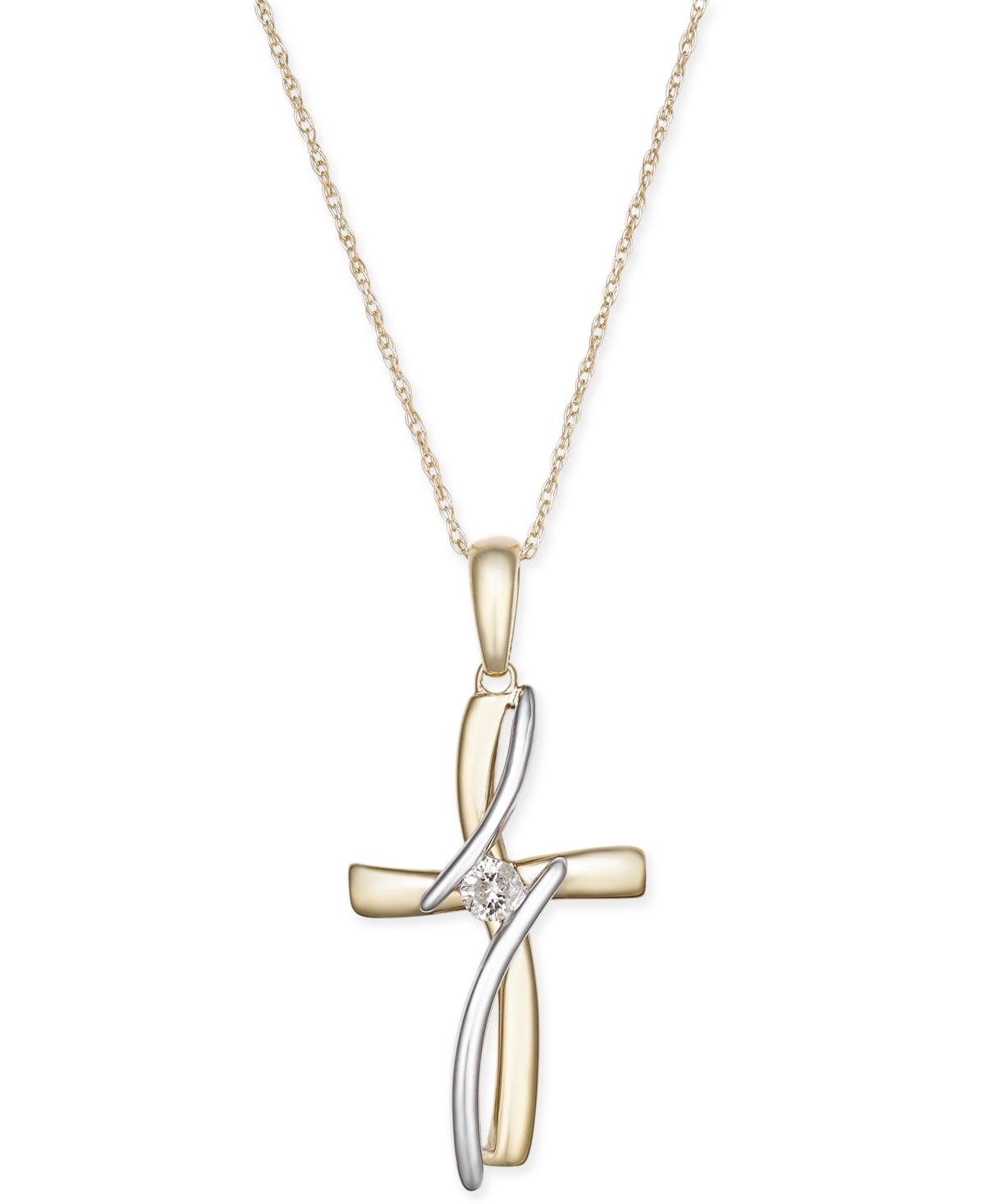 Click here for Diamond Accent Cross Pendant Necklace in 10k Yello... prices