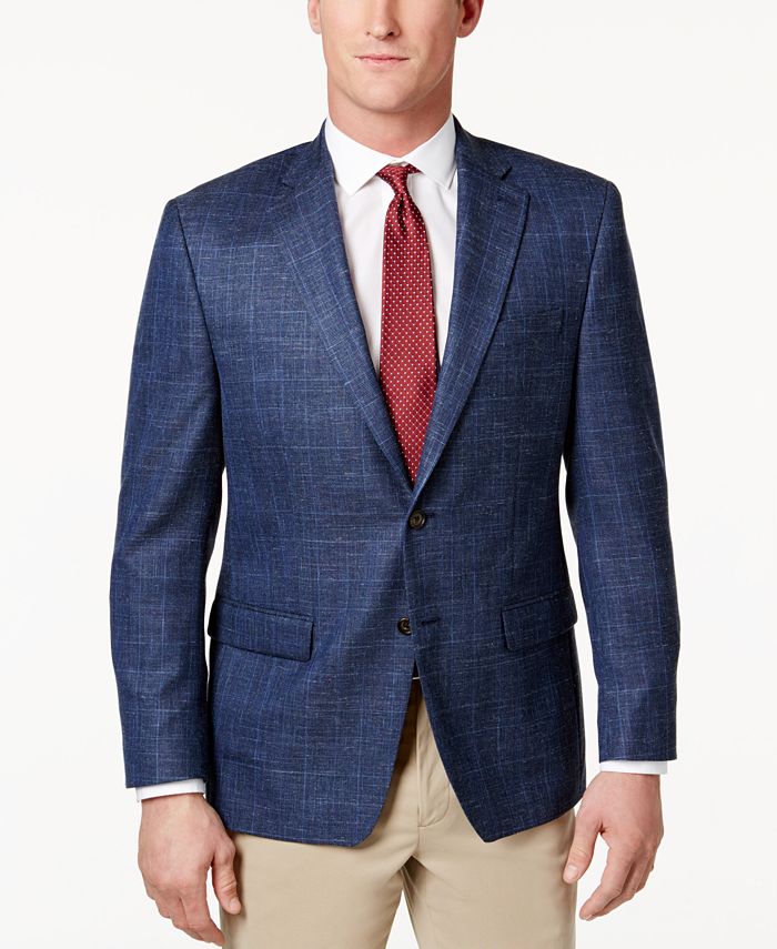 Lauren Ralph Lauren Men's Classic-Fit Blue Plaid Sport Coat - Macy's
