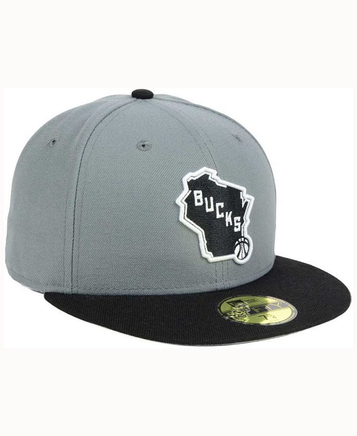 New Era Milwaukee Bucks 2-Tone Gray Black 59FIFTY Cap - Macy's