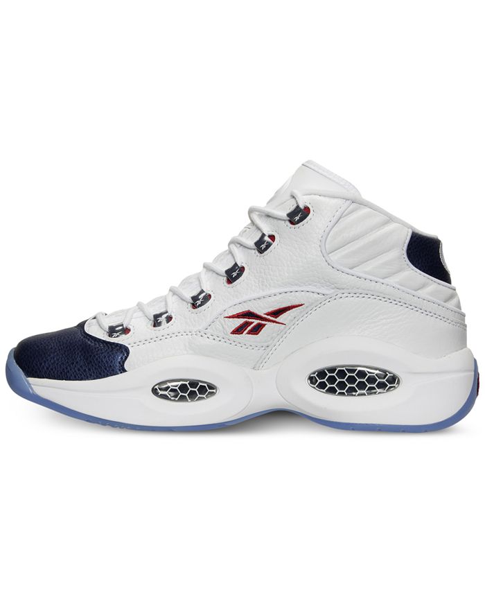 Reebok Men's Question Mid OG Blue Toe Basketball Sneakers from Finish ...