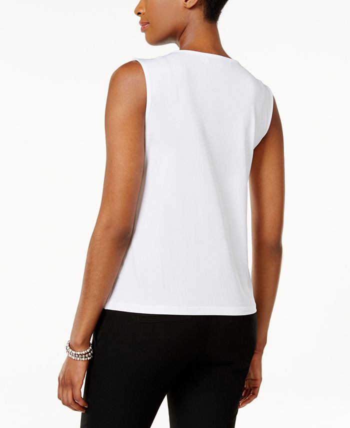 Kasper Pleat-Neck Shell - Macy's