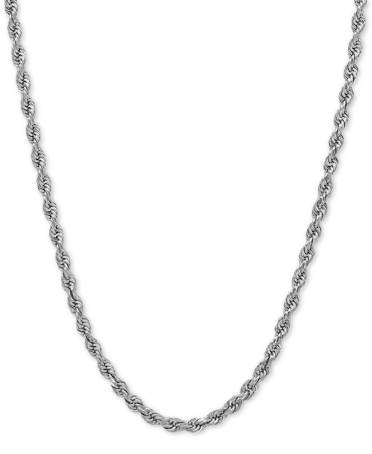 Click here for Lightweight 14k White Gold Diamond-Cut Rope Chain... prices