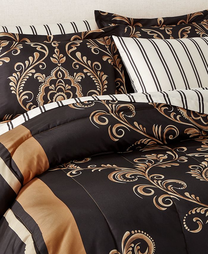 Fairfield Square Collection Sabrina Reversible 8-Piece Full Bedding Set ...