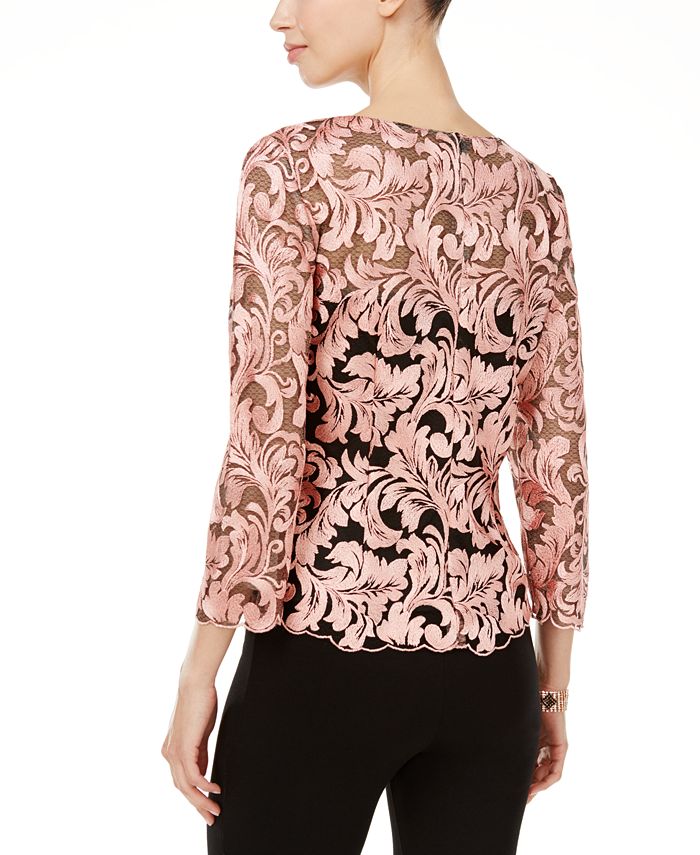Alex Evenings Illusion Soutache Blouse - Macy's