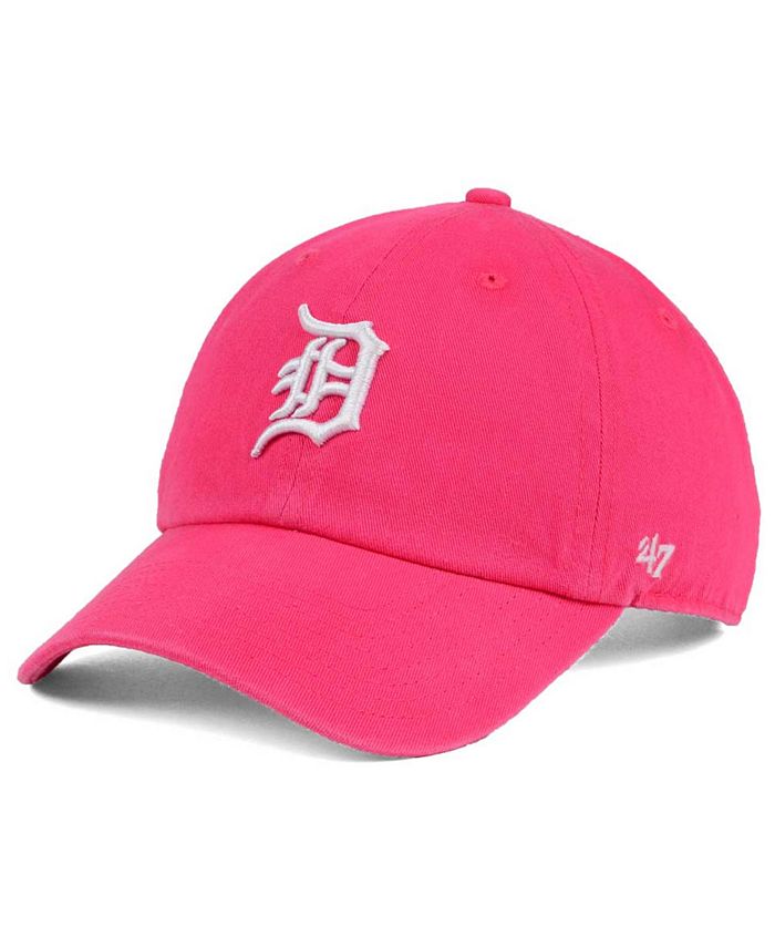 '47 Brand Women's Detroit Tigers Pink/White Clean Up Cap - Macy's
