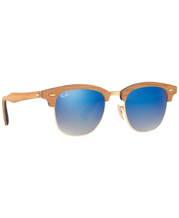 Ray-Ban Sunglasses, RB3016M CLUBMASTER WOOD - Macy's