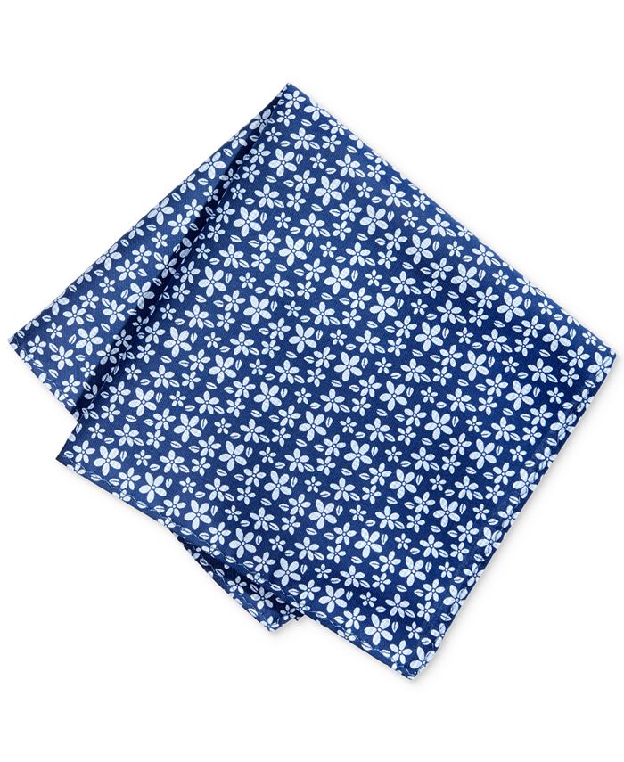 Bar III Men's Daisy Print Floral Pocket Square, Created for Macy's - Macy's