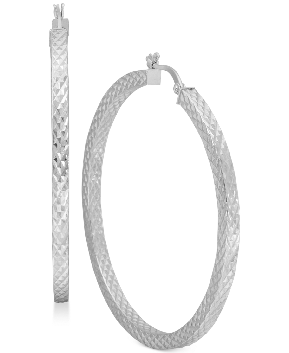 Click here for Textured Hoop Earrings in Sterling Silver - Silver prices