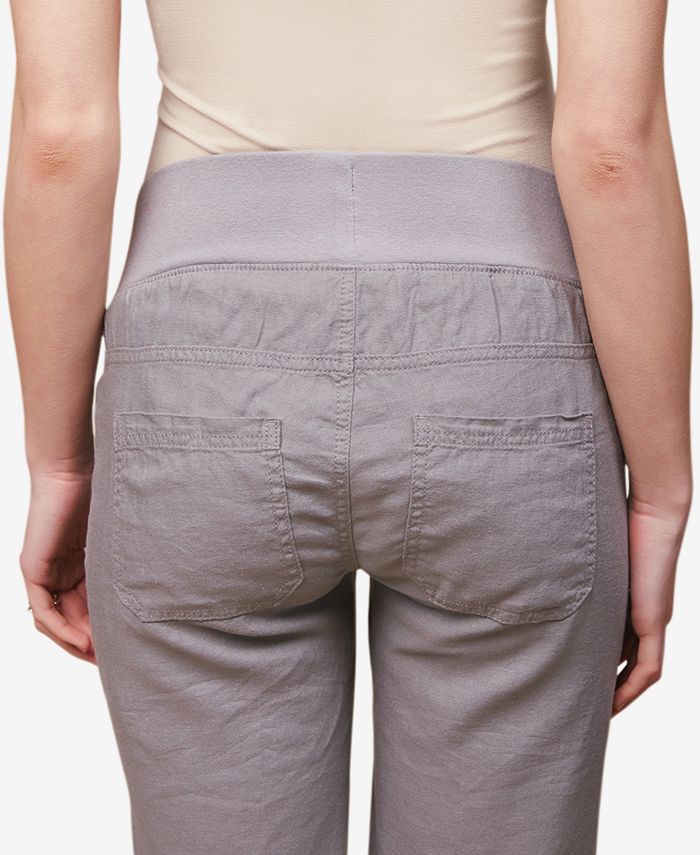 Motherhood Maternity Linen-Blend Wide-Leg Pants - Macy's