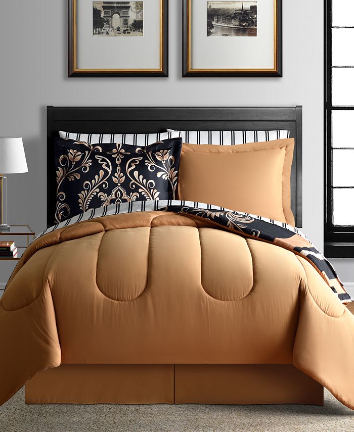 Fairfield Square Collection Sabrina Reversible 8-Piece Full Bedding Set ...