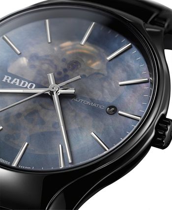 Rado Men's Swiss Automatic True Black Ceramic Bracelet Watch 40mm ...