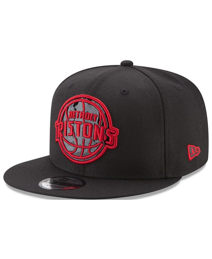 New Era Detroit Pistons Patent Blackout 9FIFTY Snapback Cap - Macy's