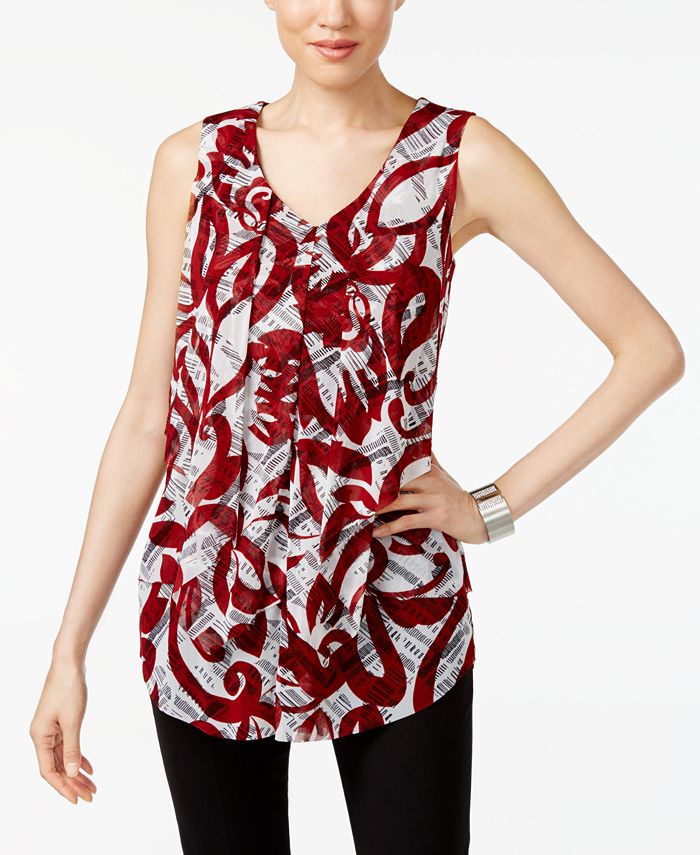 Alfani Petite Pleated Top, Created for Macy's - Macy's