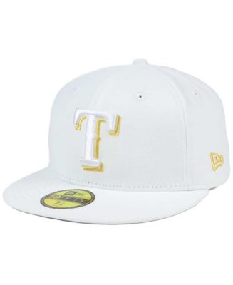 New Era Texas Rangers White On Metallic 59FIFTY Cap - Macy's