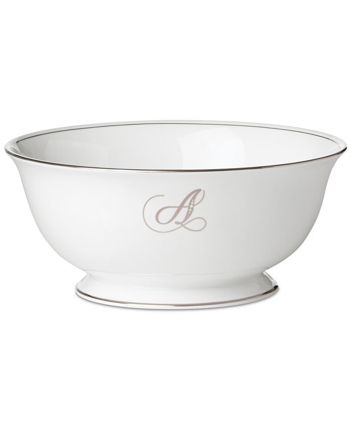 Lenox Federal Platinum Monogram Serving Bowl Script Letters Macys