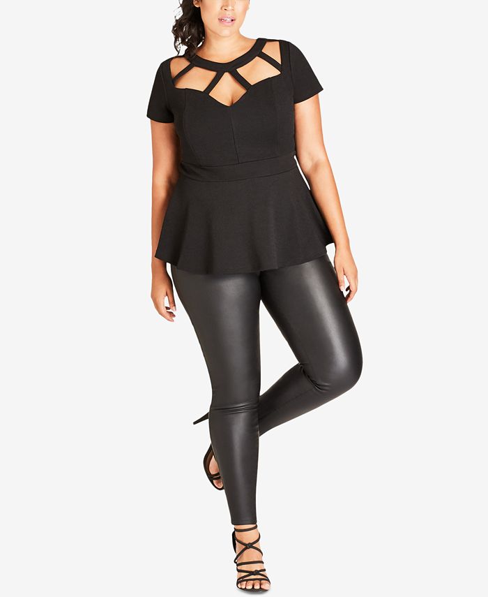 City Chic Trendy Plus Size Cage Top Macys