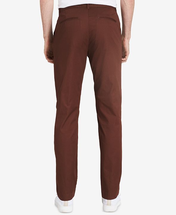 Calvin Klein Men's Slim-Fit Single Pleat Twill Pants & Reviews - Pants ...