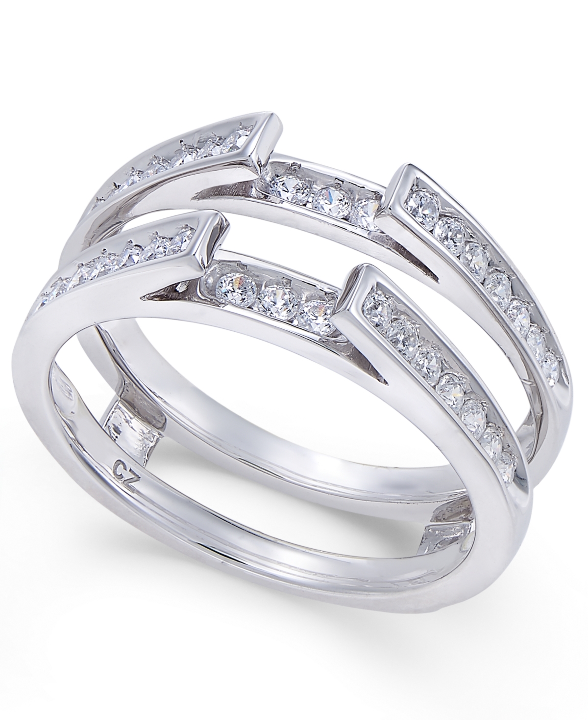 Click here for Diamond Channel-Set Solitaire Enhancer Ring Guard... prices