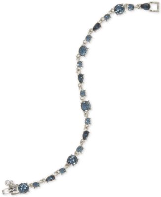 Givenchy Silver-Tone Blue Stone Flex Bracelet - Macy's
