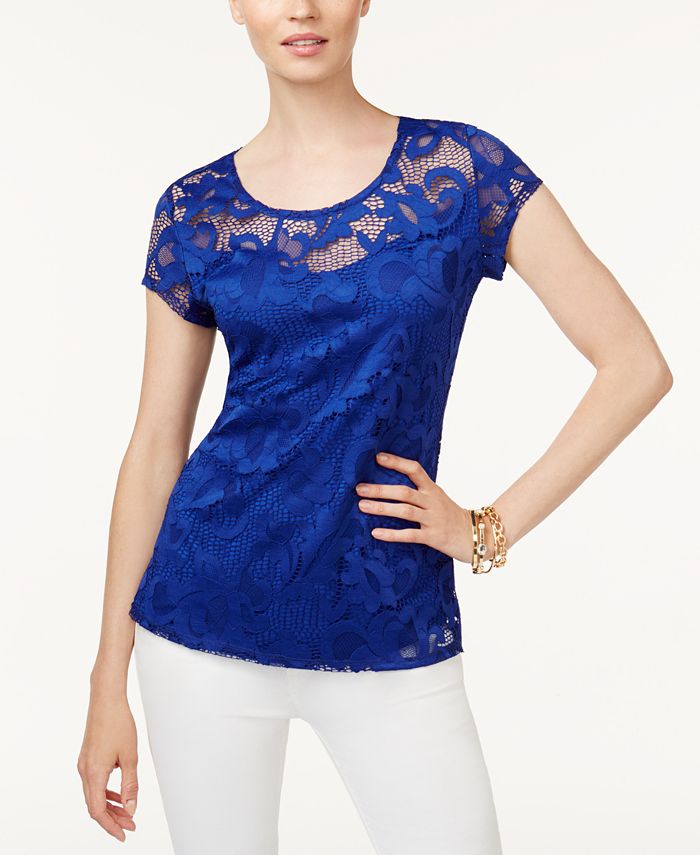 INC International Concepts I.N.C. Petite Lace Top, Created for Macy's ...