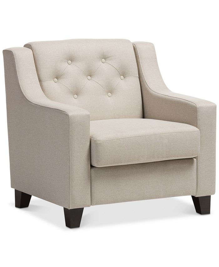 Furniture Arcadia Button-Tufted Chair, Quick Ship - Macy's