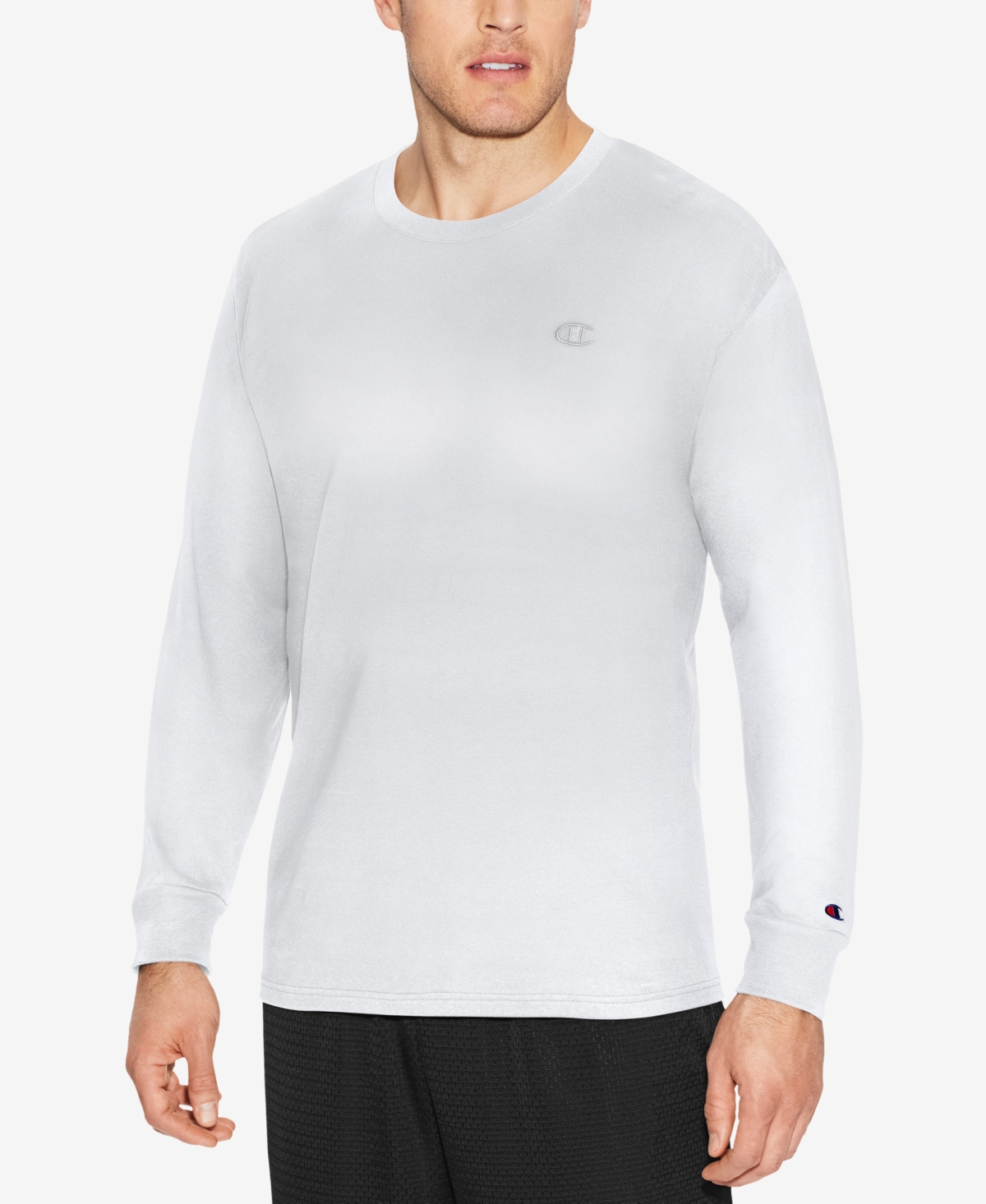 Champion Mens Long-Sleeve Jersey T-Shirt - BRIGHT WHI